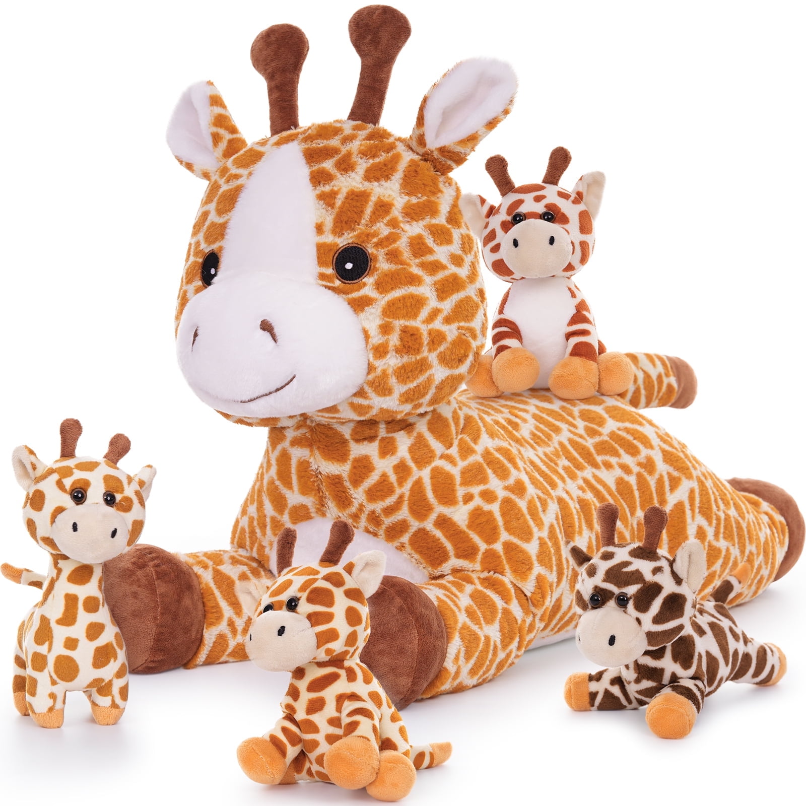 Muiteiur 5 Pieces 21.6" Giraffe Stuffed Animals Set Mommy Giraffe Plush ...