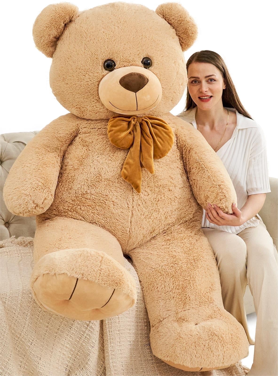 Muiteiur Fluffy Big Life-Sized 5ft Giant Teddy Bear with Bow, Plush Toy ...