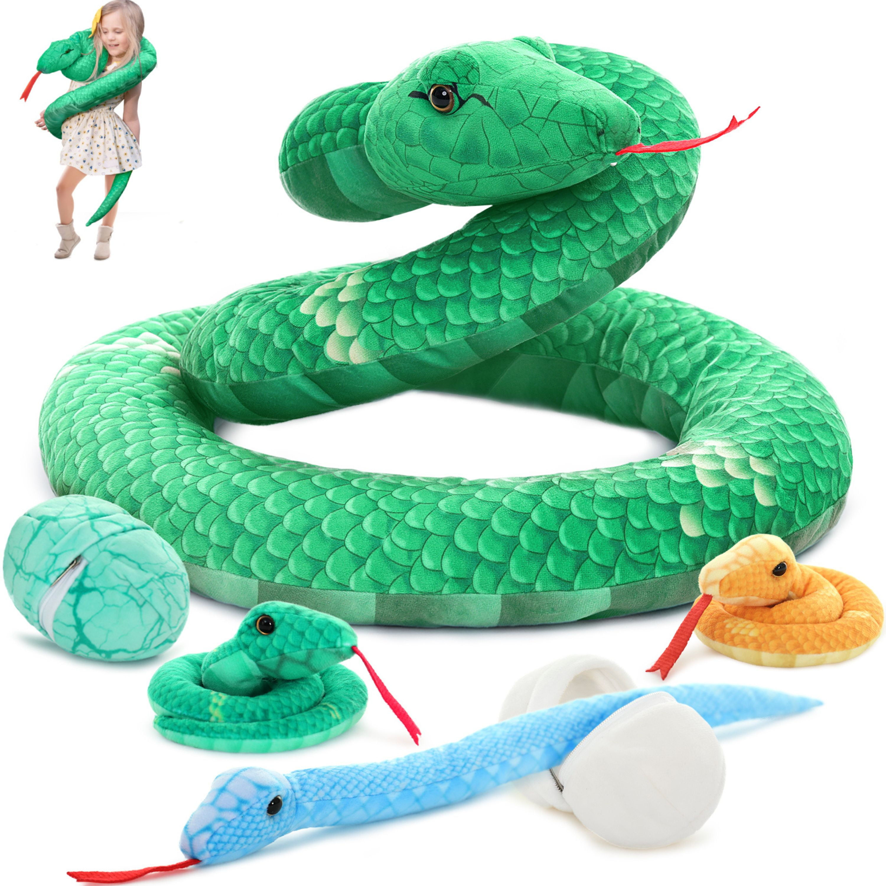 Muiteiur 6Pcs Snake Stuffed Animal 55" Giant Snake Plush Toy with 3 ...