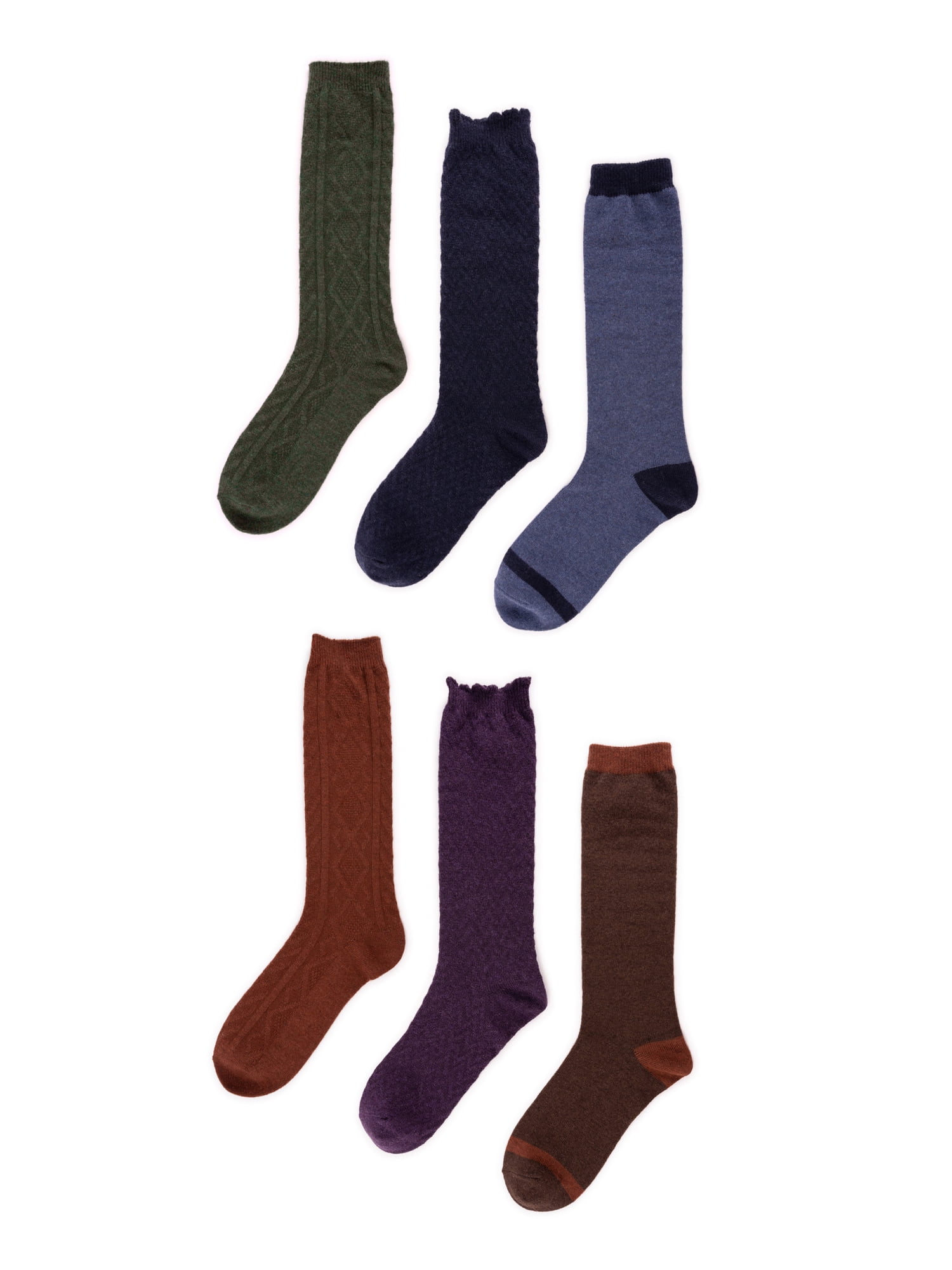 Muk Luks Boot Socks, 6pk - Walmart.com