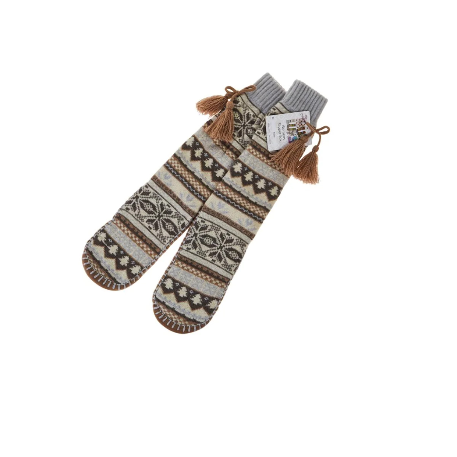 Muk Luks Traditional Tassel Knit Slipper Socks - Walmart.com