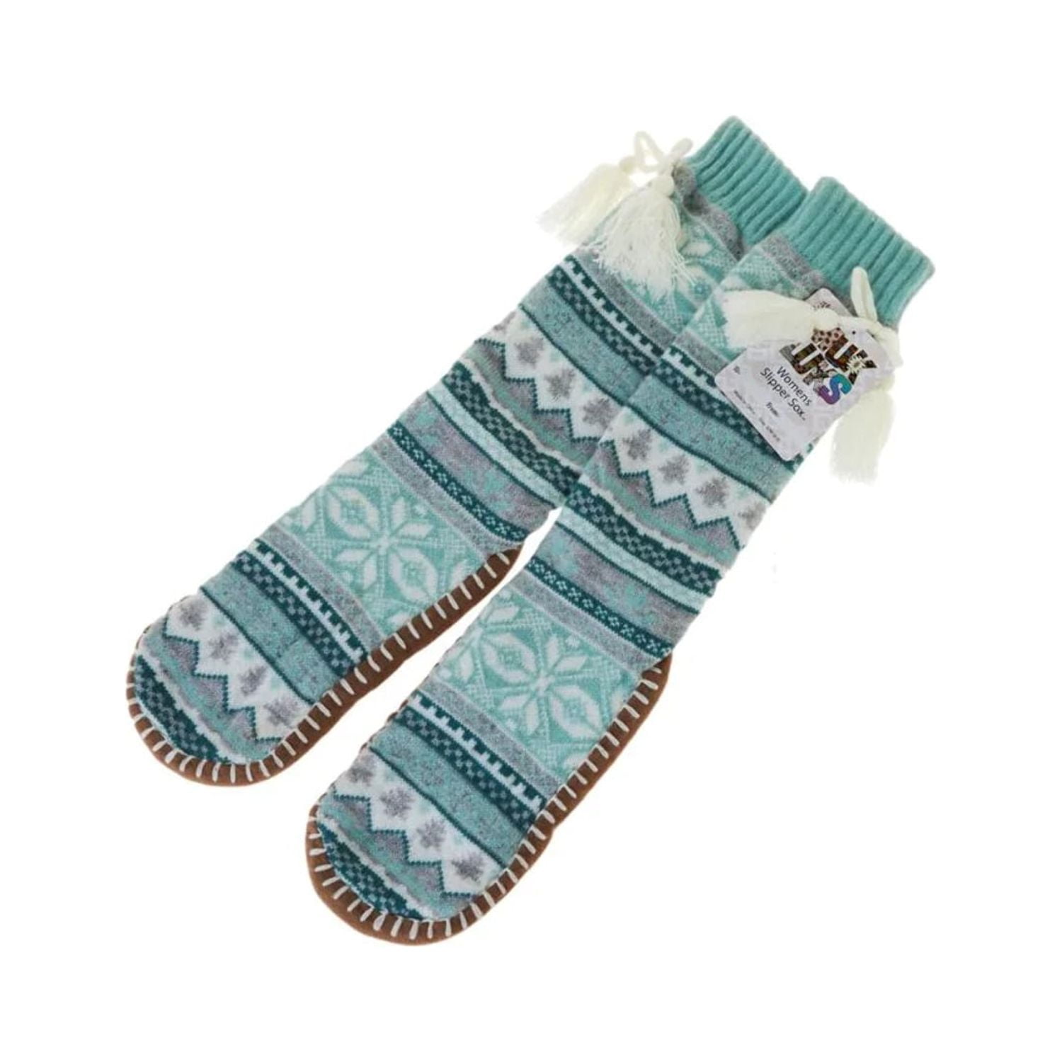 Muk Luks Traditional Tassel Knit Slipper Socks - Walmart.com