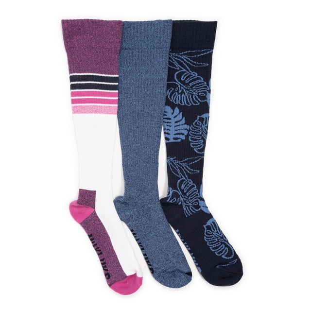Muk Luks Women's 3 Pack Cotton Compression Knee-High Socks - Walmart.com