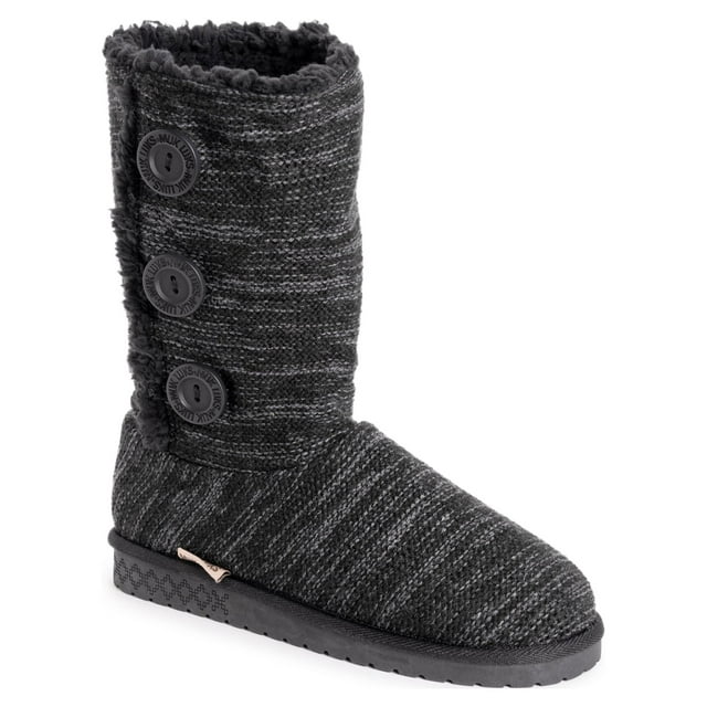 Muk Luks Women's Angel Faux Fur Lined Side Button Knit Boots - Walmart.com