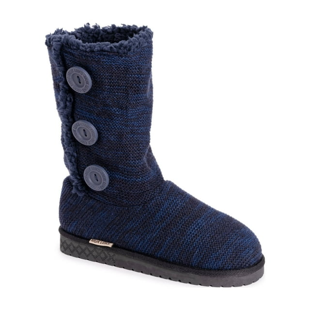 Muk Luks Women's Angel Faux Fur Lined Side Button Knit Boots - Walmart.com