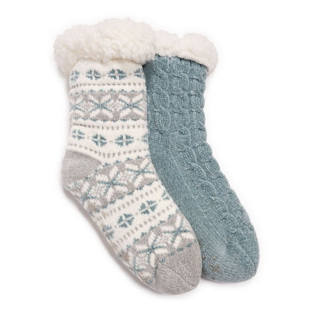 Muk Luks Women's Cabin Socks, 2-Pack - Walmart.com