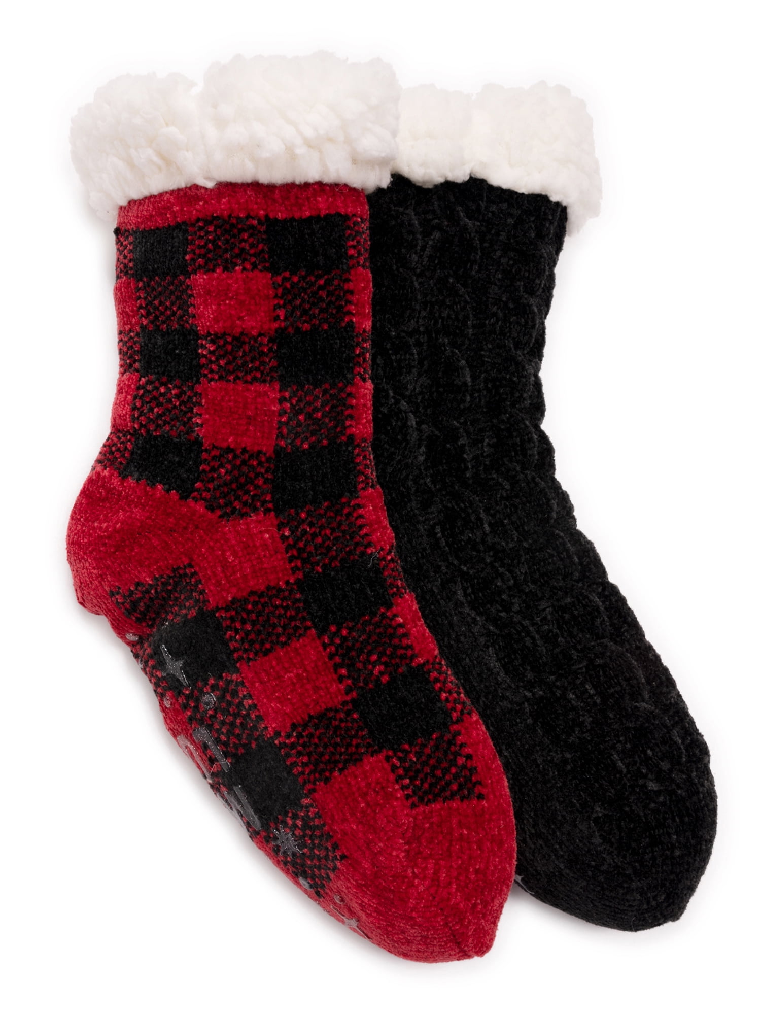 Muk Luks Women's Cozy Fluffy Cabin Socks, 2-Pack - Walmart.com
