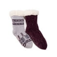 Muk Luks Women's Chenille Plush Lined Cabin Socks, 2-Pack, Sizes S-XL ...