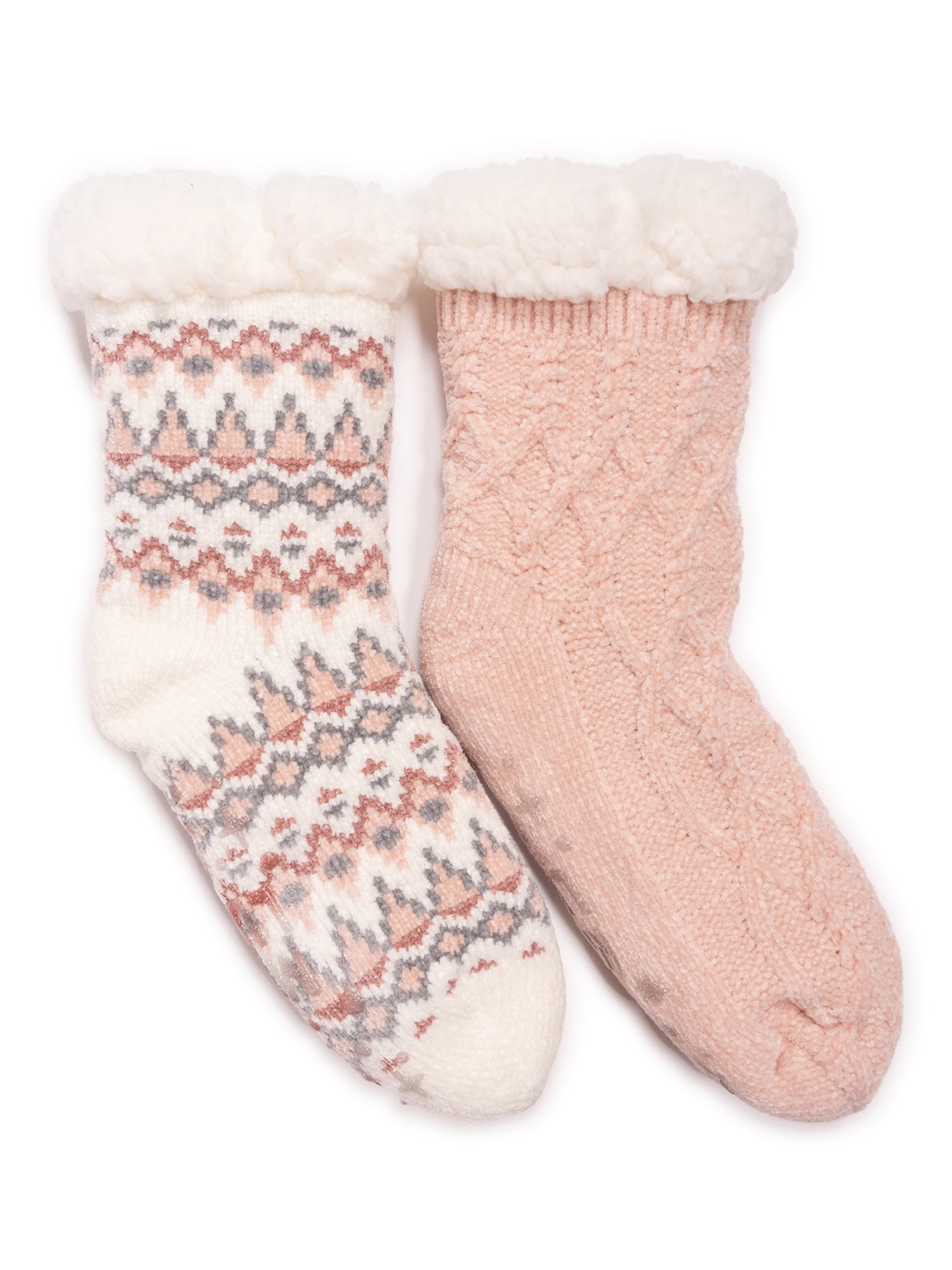 Muk Luks Women's Cozy Soft Comfy Chenille Plush Lined Cabin Socks, 2 ...