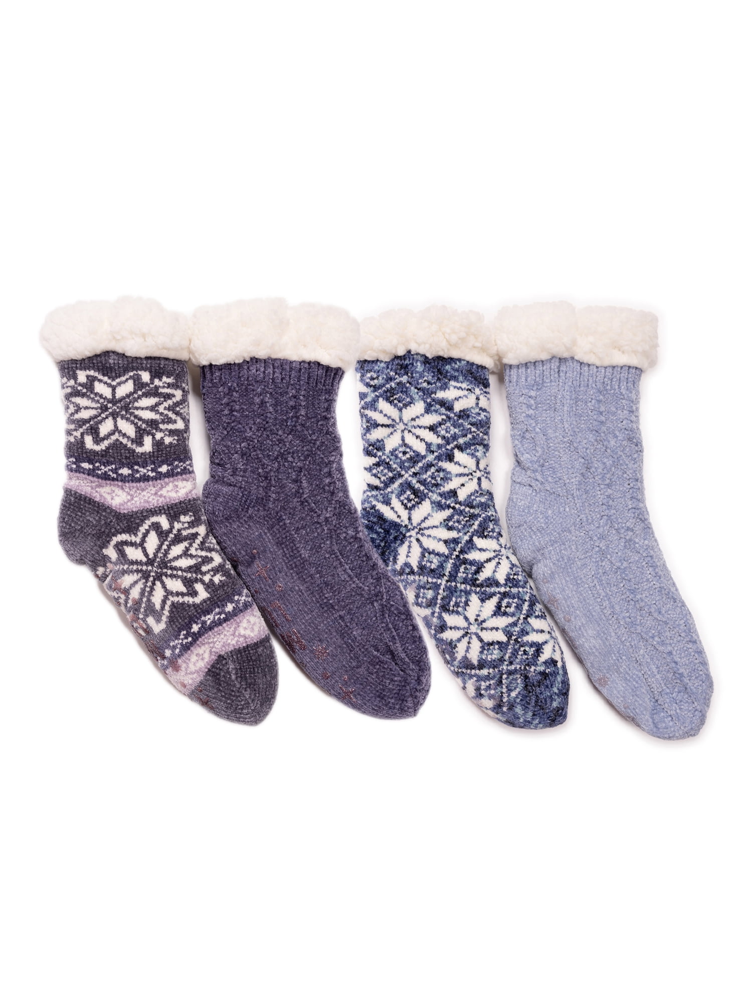 Muk Luks Chenille Plush Lined Cabin Socks Cozy Winter Warmth - Walmart.com
