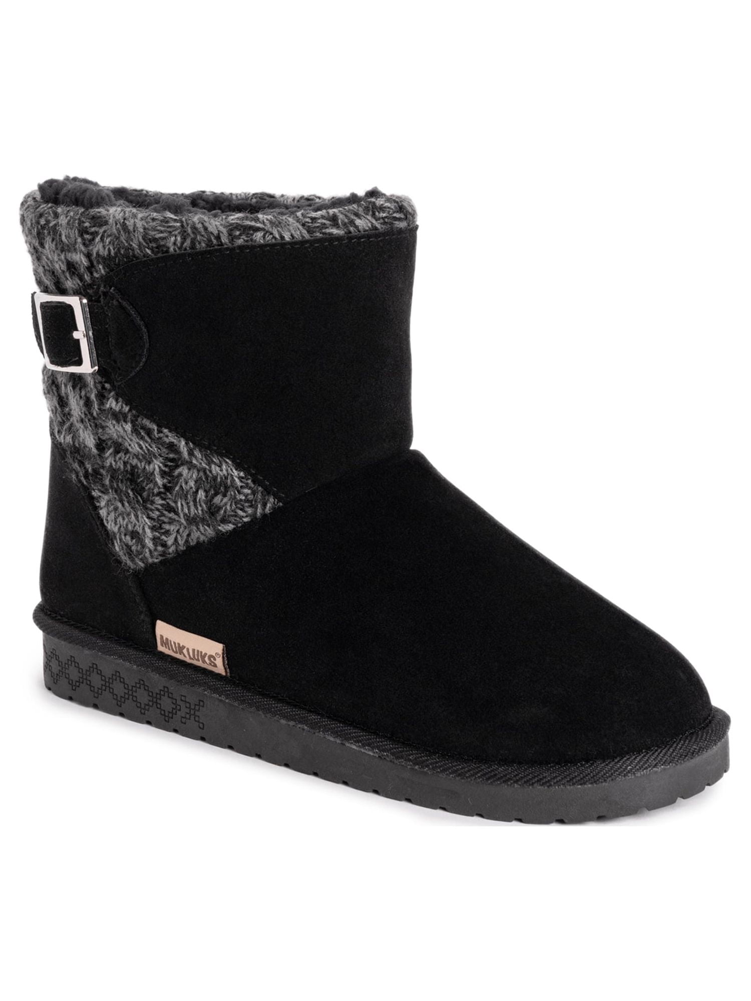 Muk Luks Women's Melly Knit Faux Fur Lined Bootie - Wide Width ...