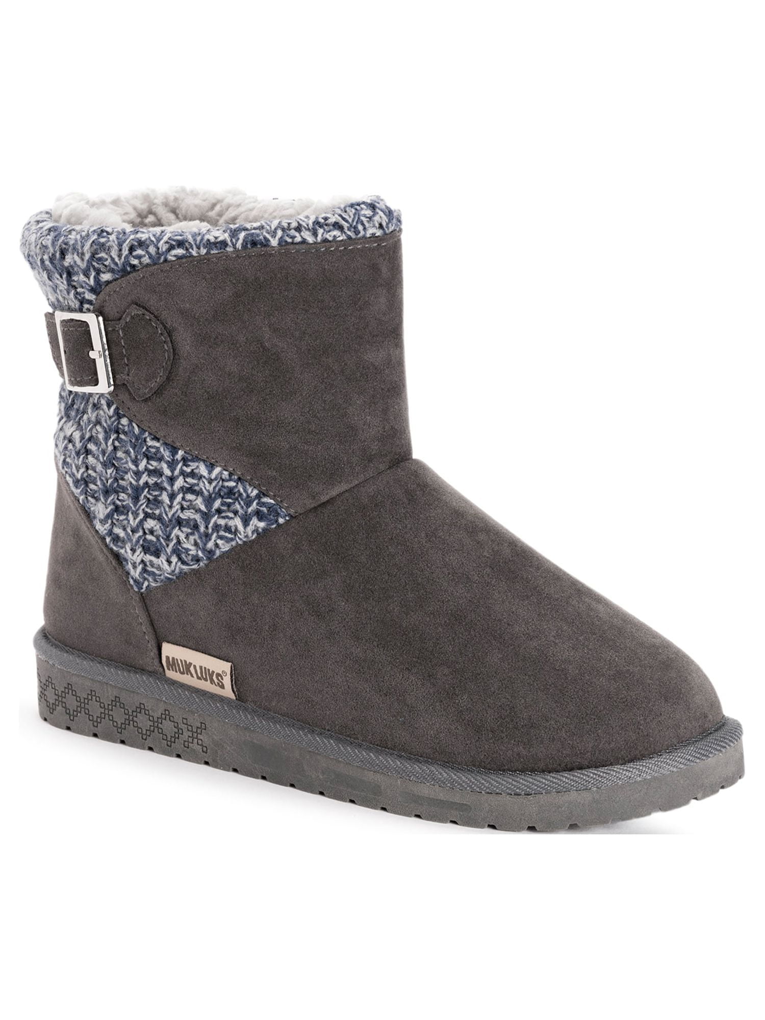 Muk Luks Women's Melly Knit Faux Fur Lined Bootie - Wide Width ...