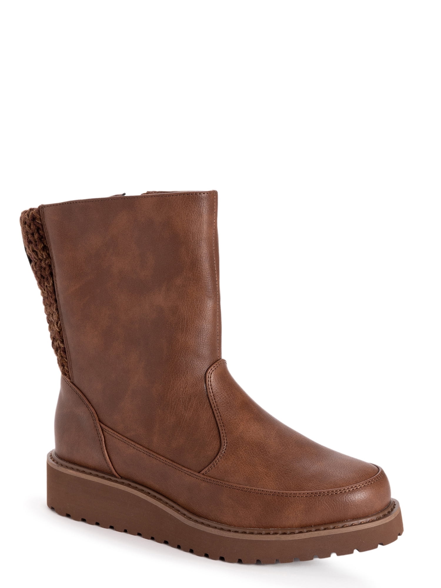 MUK LUKS Women's Slope Natalie Boots with Knit Detail and Memory Foam ...