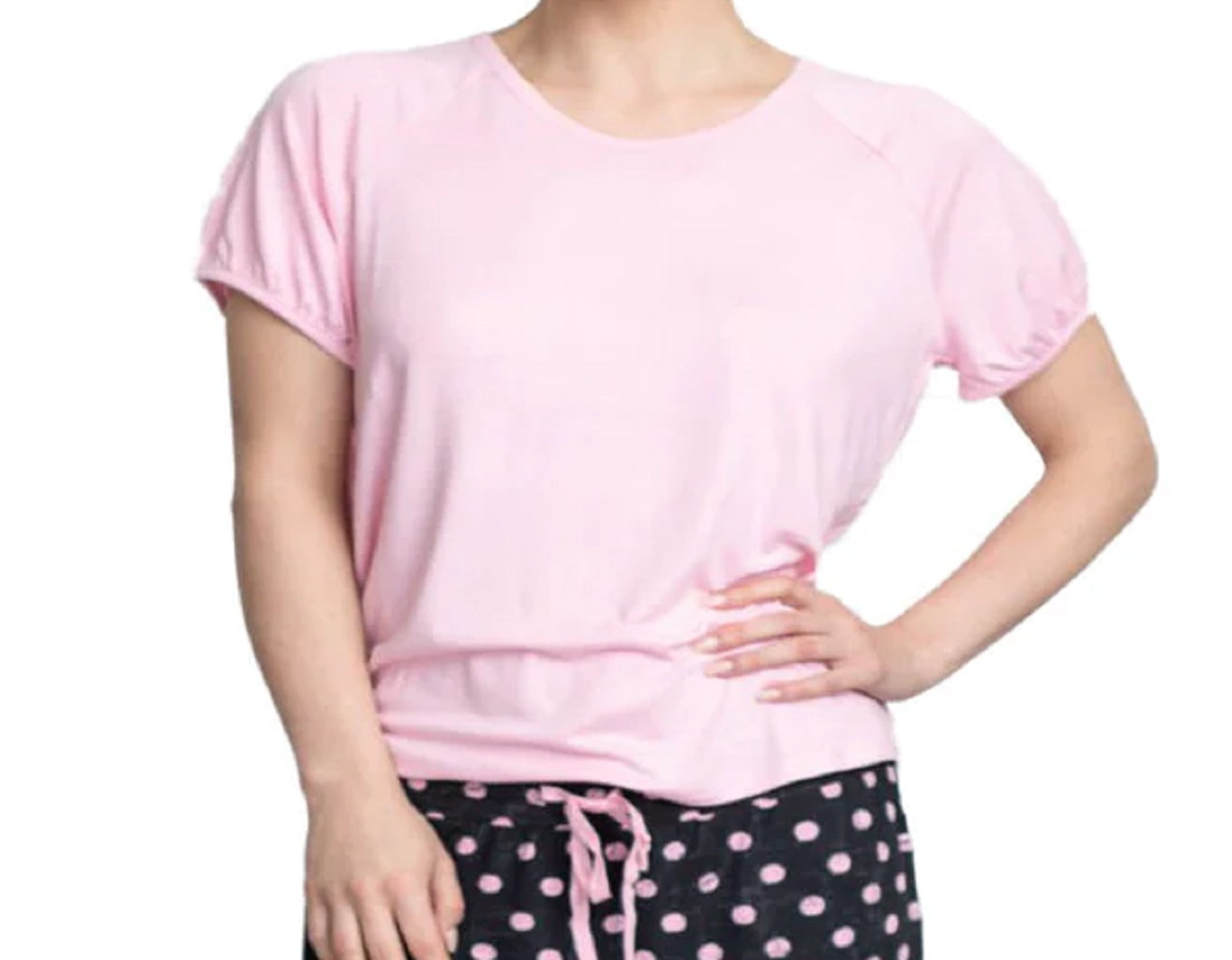 Muk Luks Womens Short Sleeves Pajama Top Only,1-Piece, Small, Pink ...