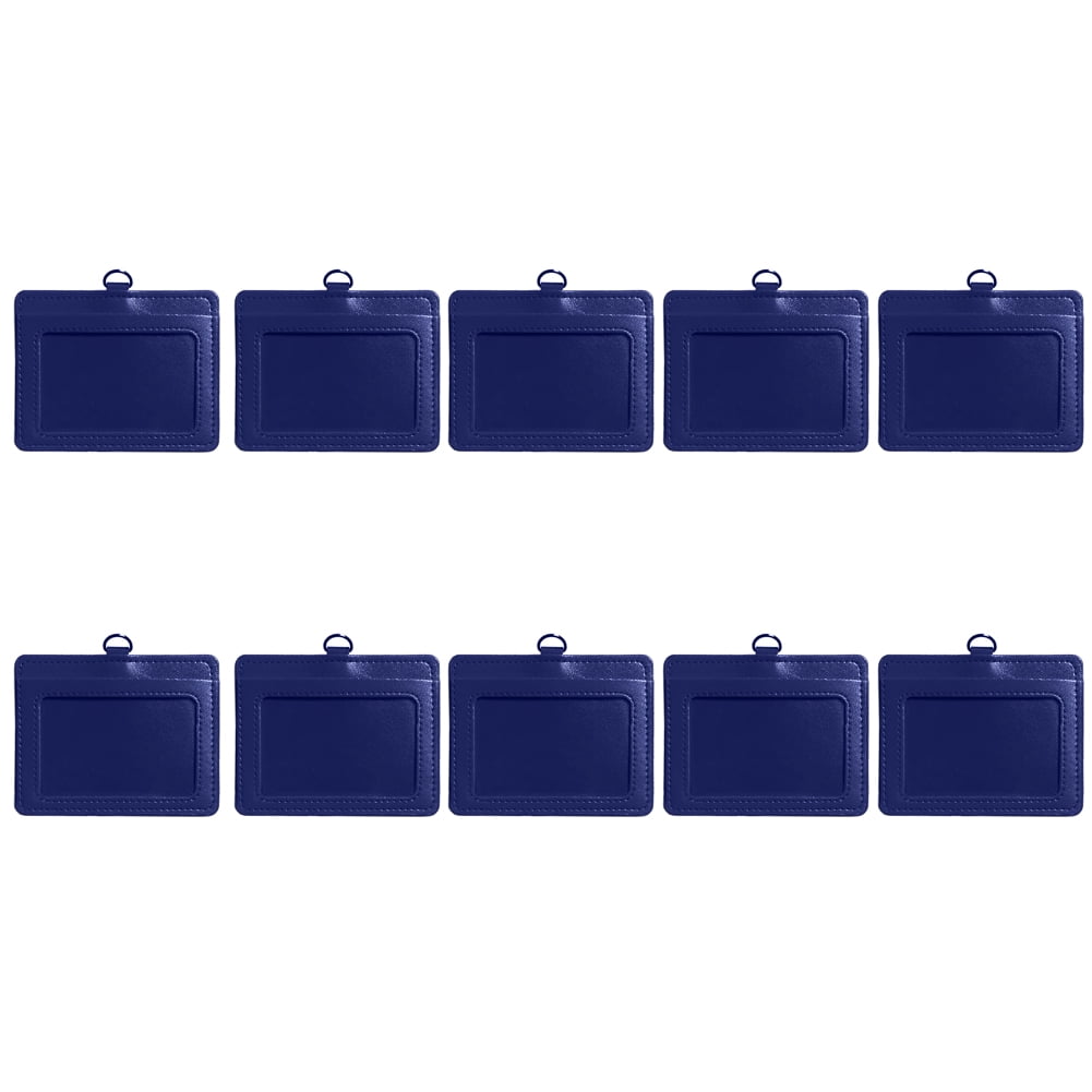 Muka 10 Pcs PU Leather Badge Holders, Vertical Horizontal ID Badge ...