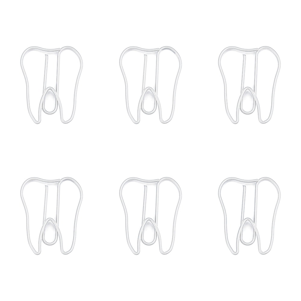 Muka 100 PCS White Tooth Paper Clips, Cute Paper Clips for Notebook ...