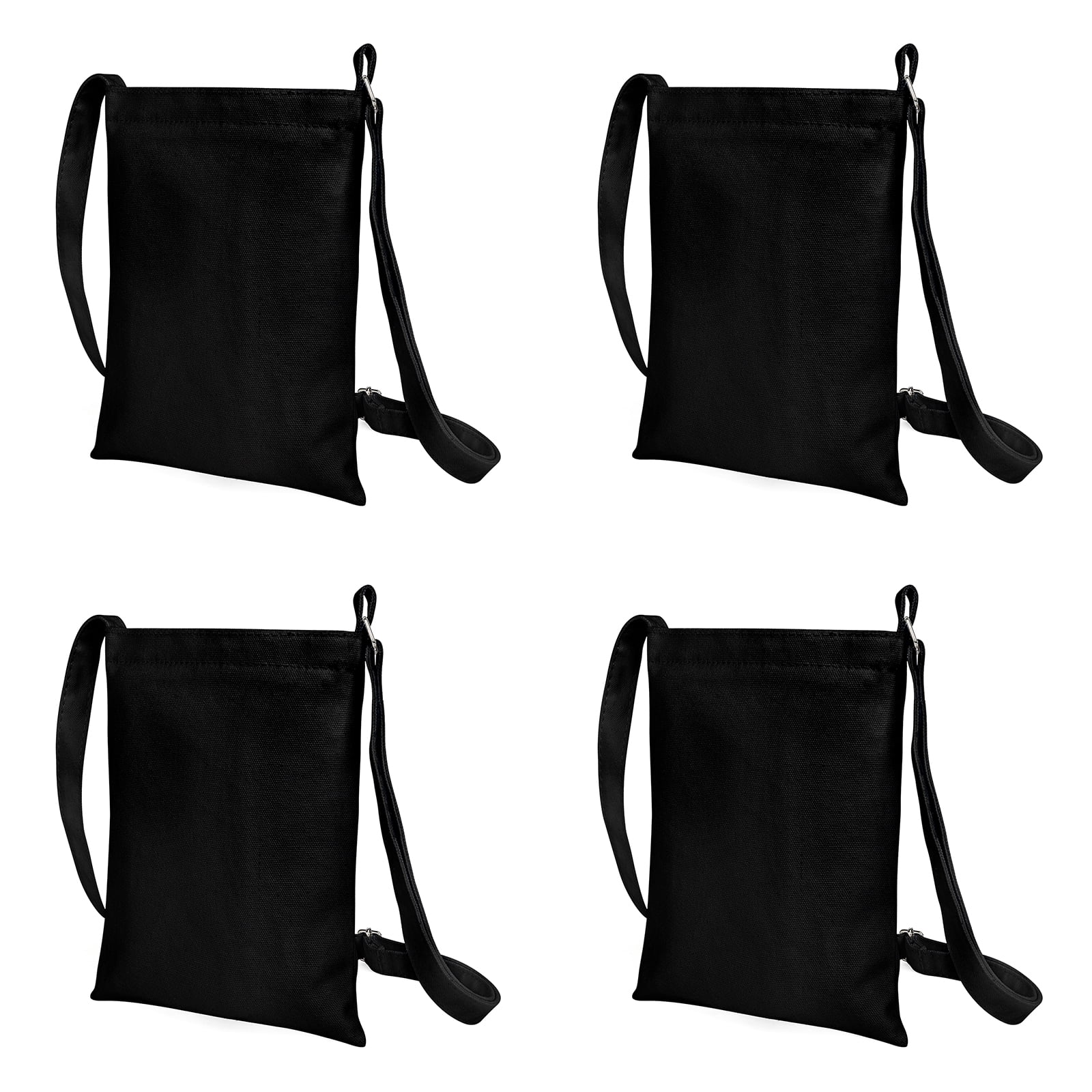 Muka 4 Pack Black Hobo Crossbody Handbags for Women, Small Canvas ...