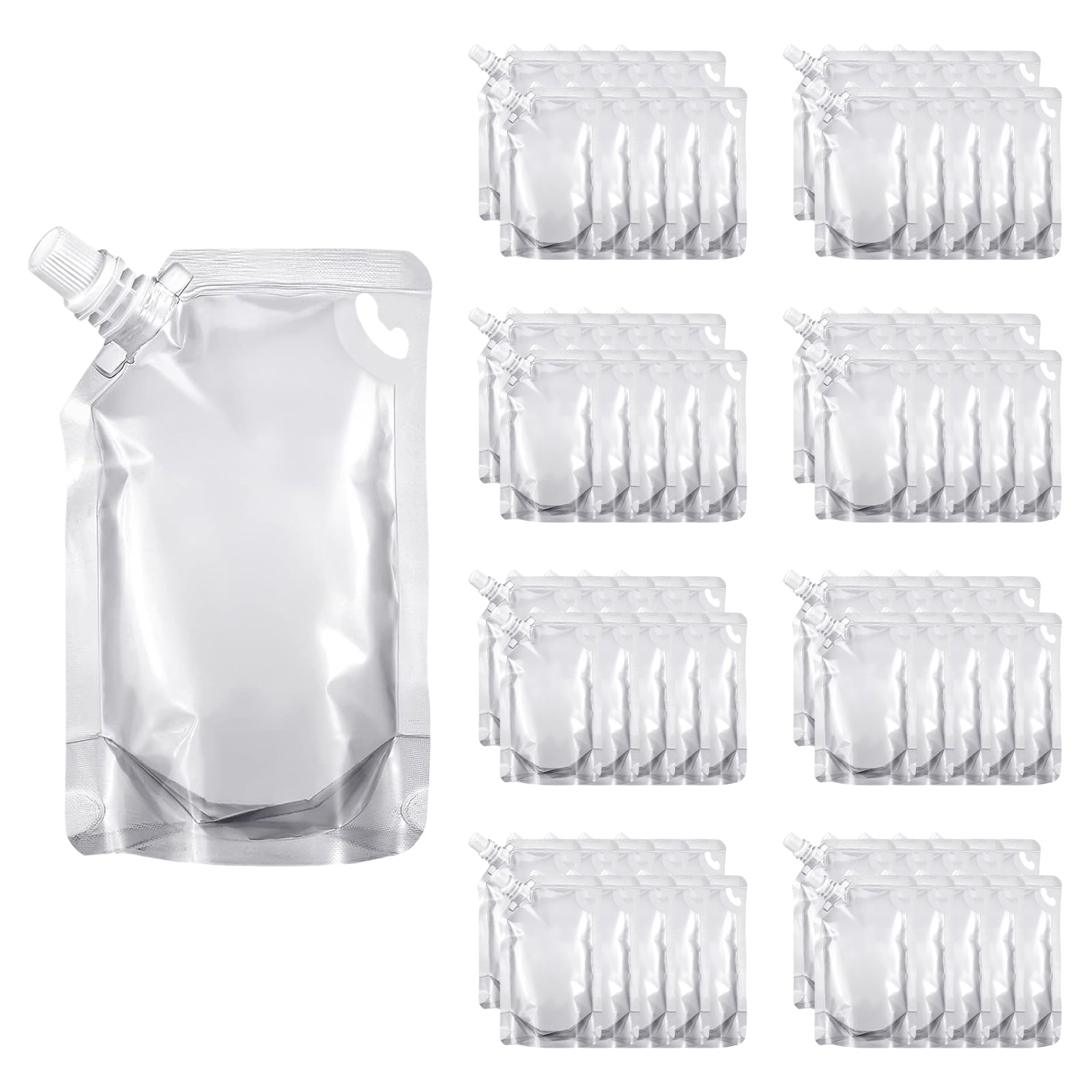 Muka 50 PCS 34 OZ Clear Side Spout Stand Up Pouch Bags w/ Handle, Good ...