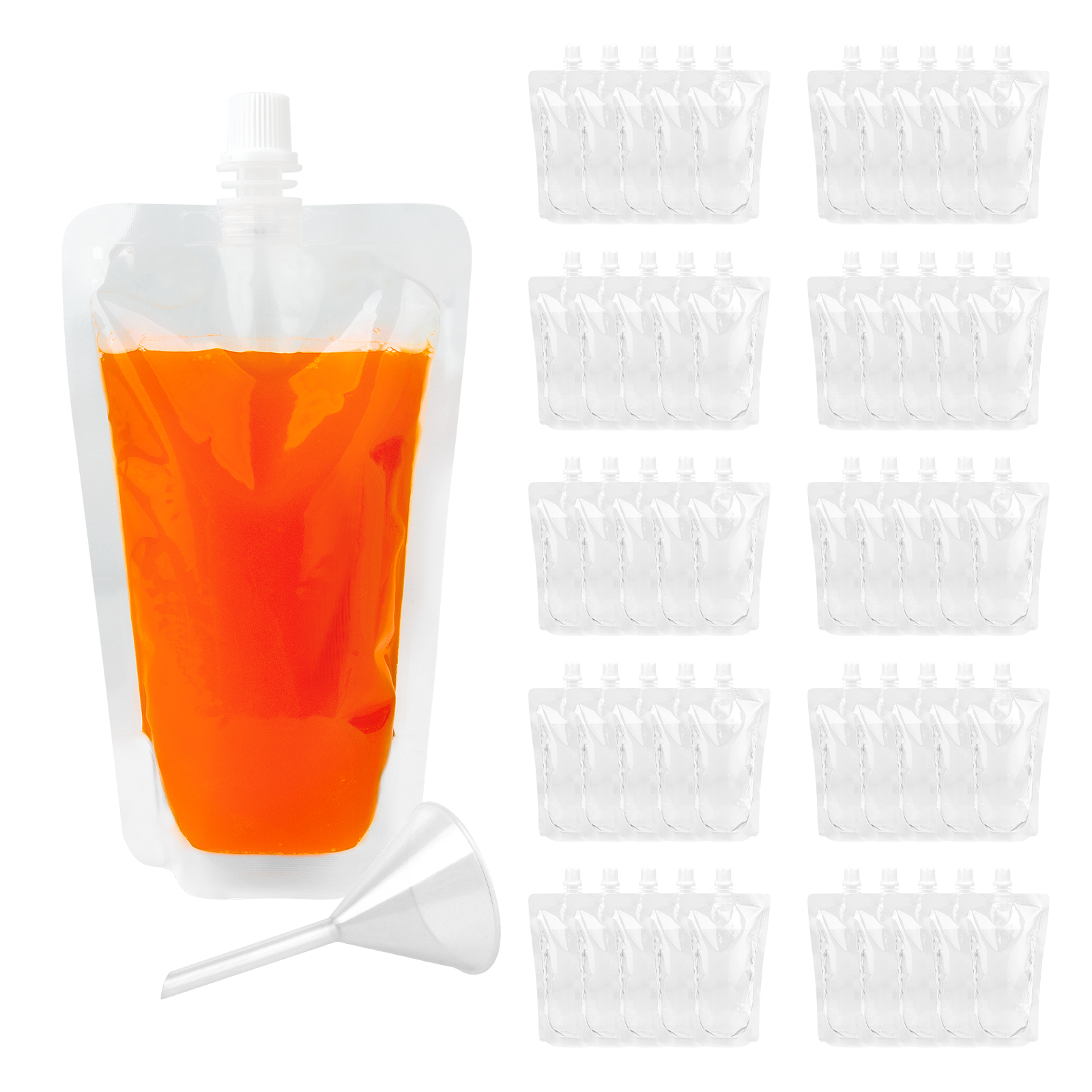 Muka 50 Pcs 12 OZ Reusable Spouted Drink Bags, Spout Drink Pouches w ...