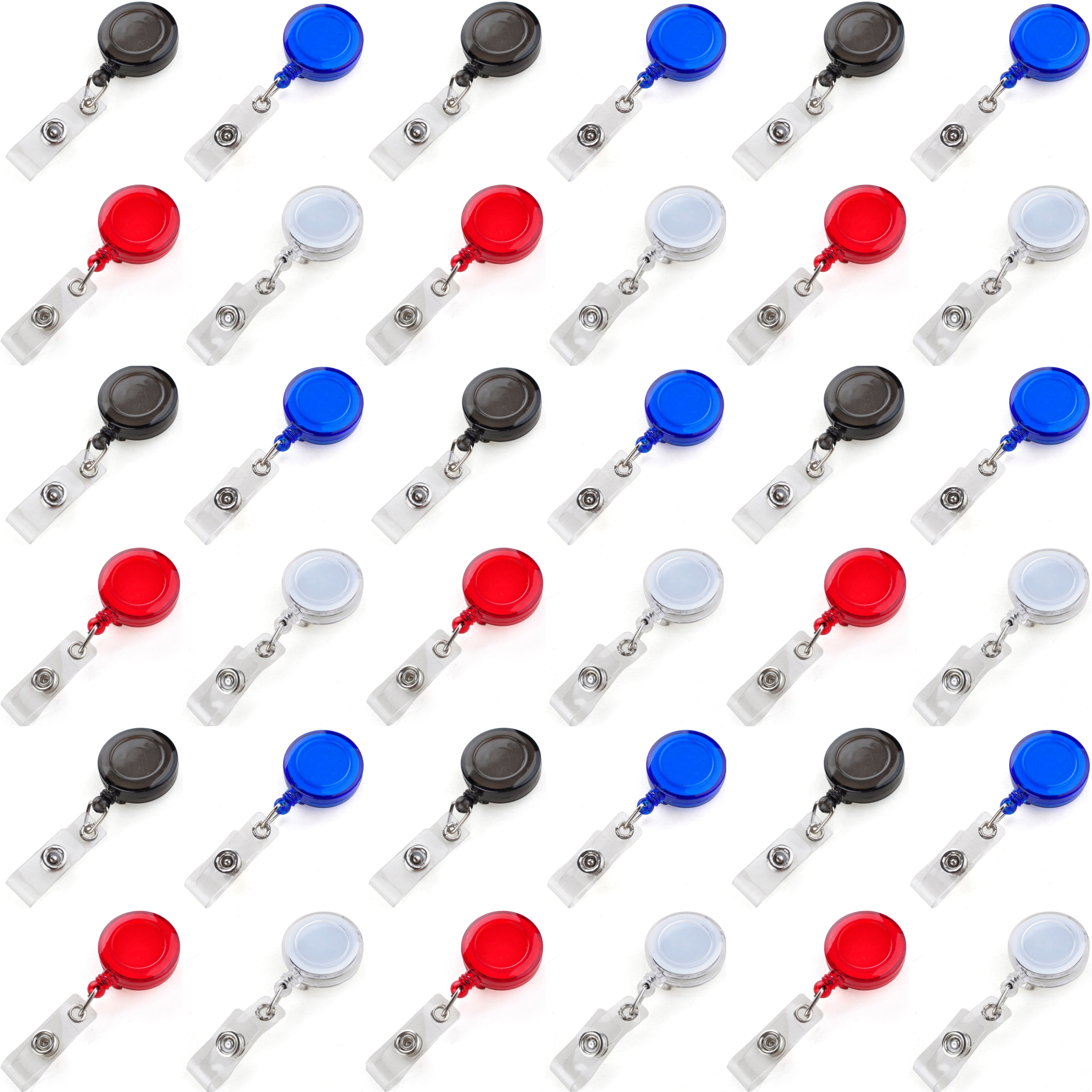 Muka 50PCS Transparent ID Card Holder Round Badge Reel-Assorted ...