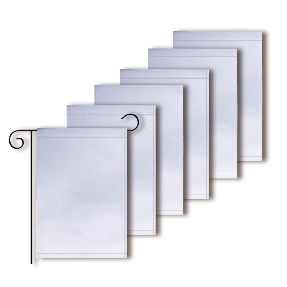 Muka 6 Pcs Solid Color Blank Garden Decorative Flags, Polyester Yard ...