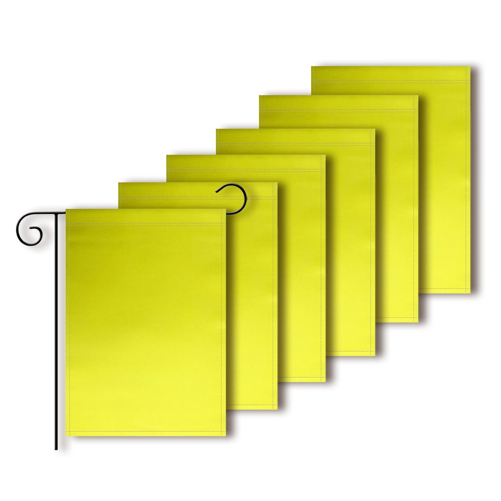 Muka 6 Pcs Solid Color Blank Garden Decorative Flags, Polyester Yard ...