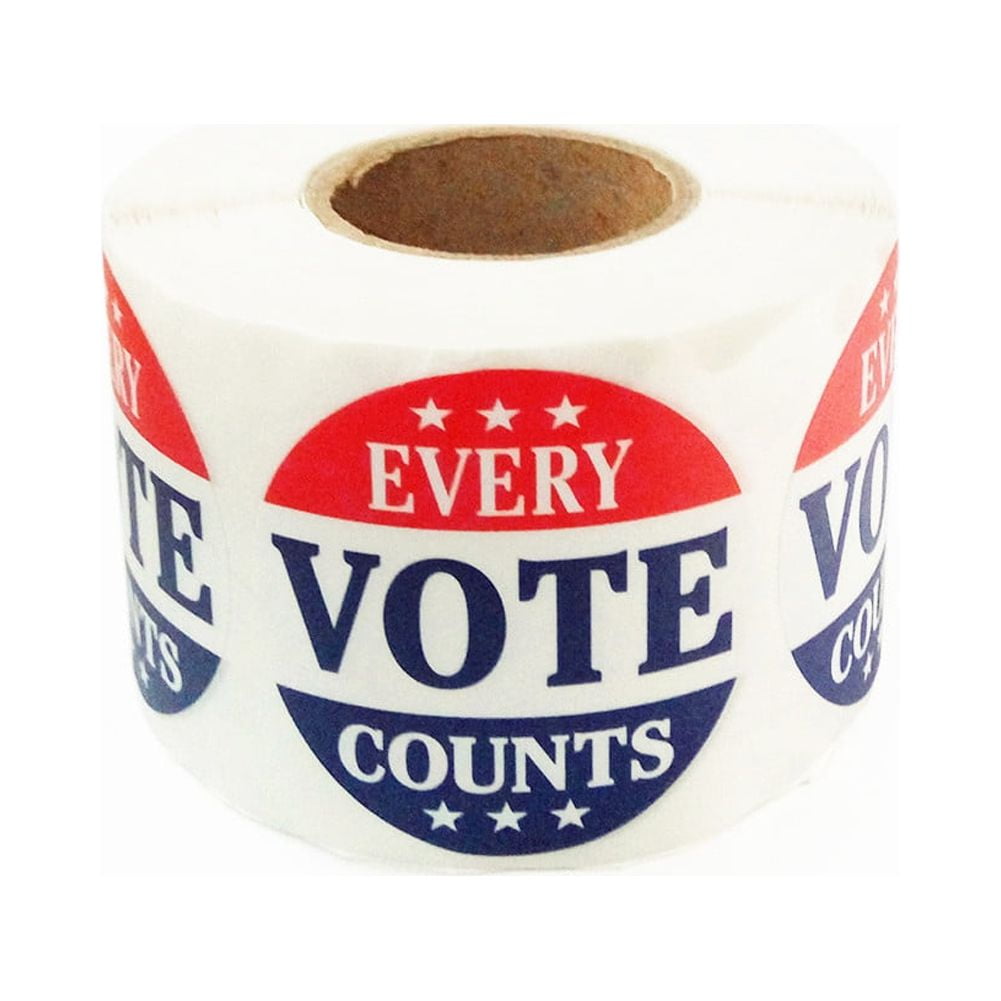 Muka "Every Vote Counts" Stickers, 2" Dia, 500Pcs/Roll - Walmart.com