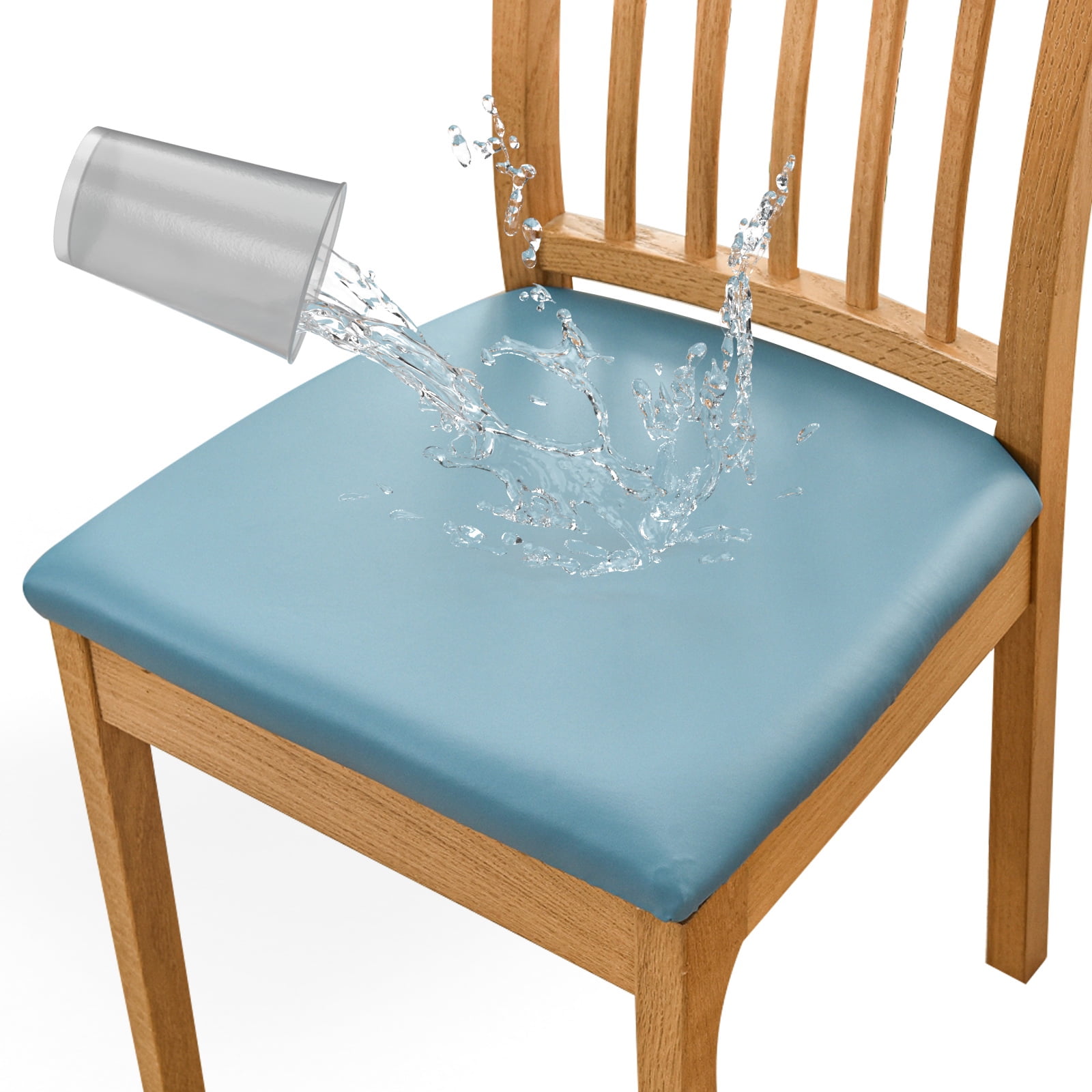 Muka Waterproof PU Leather Dining Chair Seat Covers Removable Chair ...