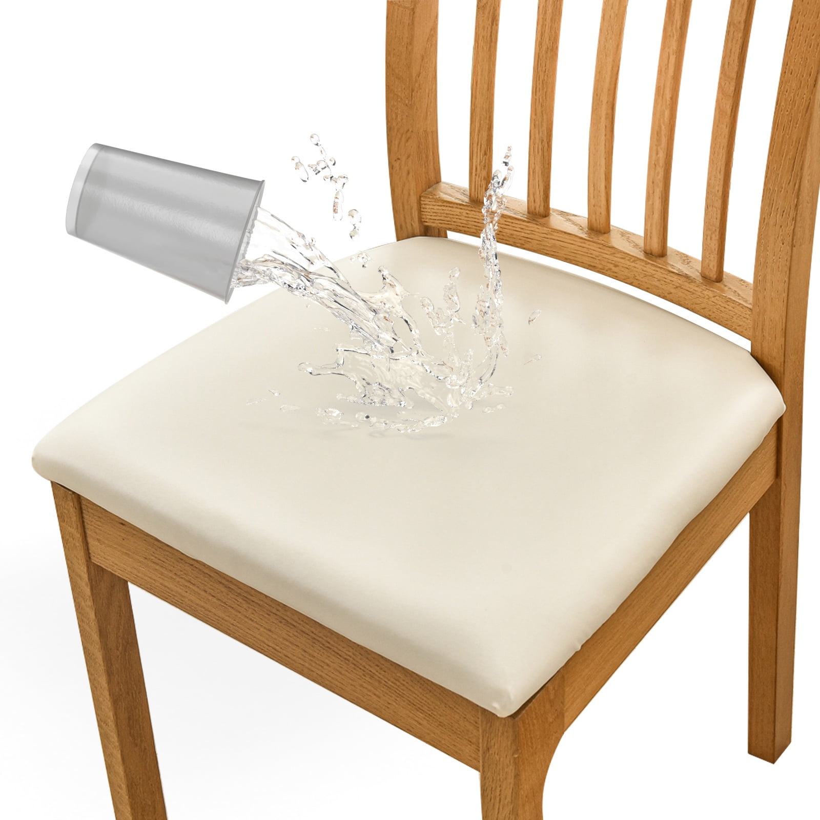 Muka Waterproof PU Leather Dining Chair Seat Covers Removable Chair ...
