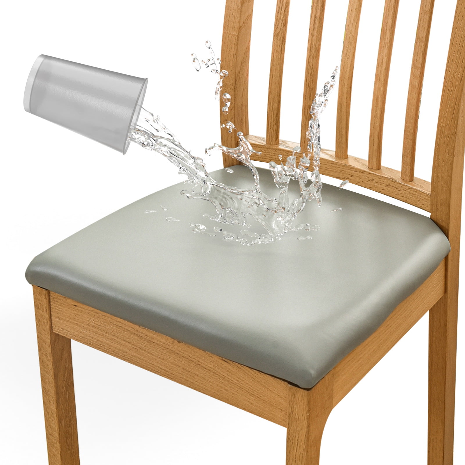 Muka Waterproof PU Leather Dining Chair Seat Covers Removable Chair ...