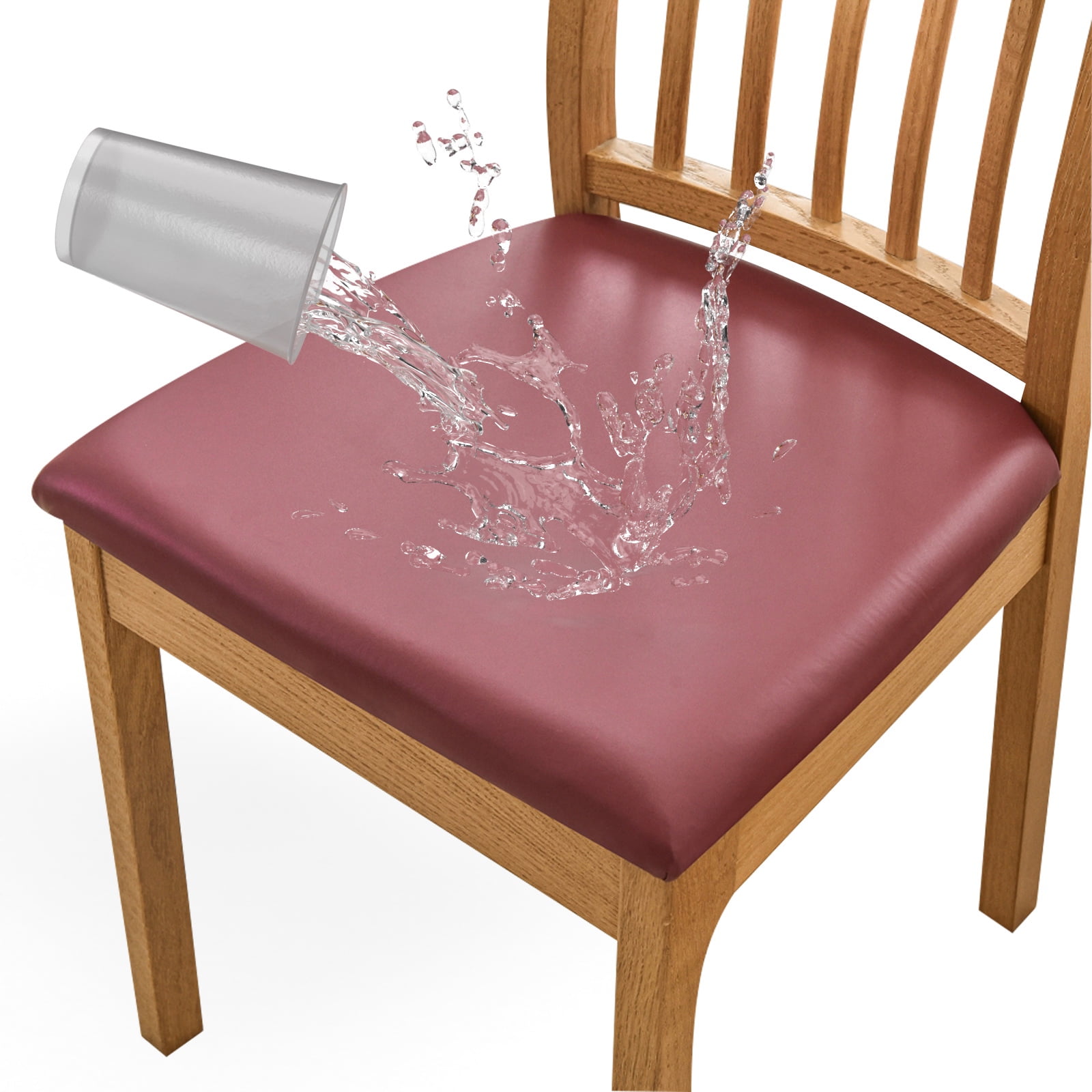 Muka Waterproof PU Leather Dining Chair Seat Covers Removable Chair ...