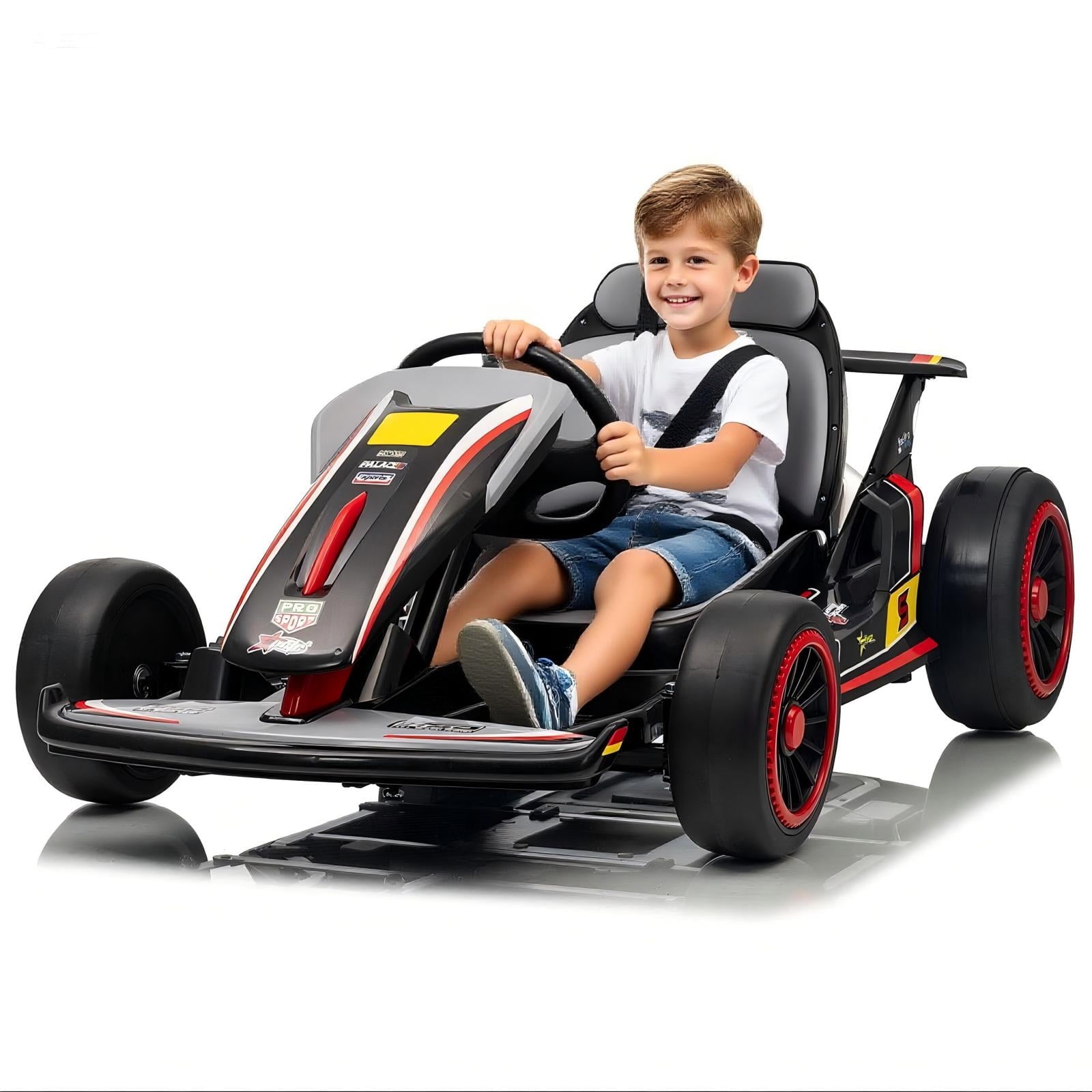 Mukidy 24V Go Kart Ride on Toys Electric Go Kart for Boys Girls Age 6 ...