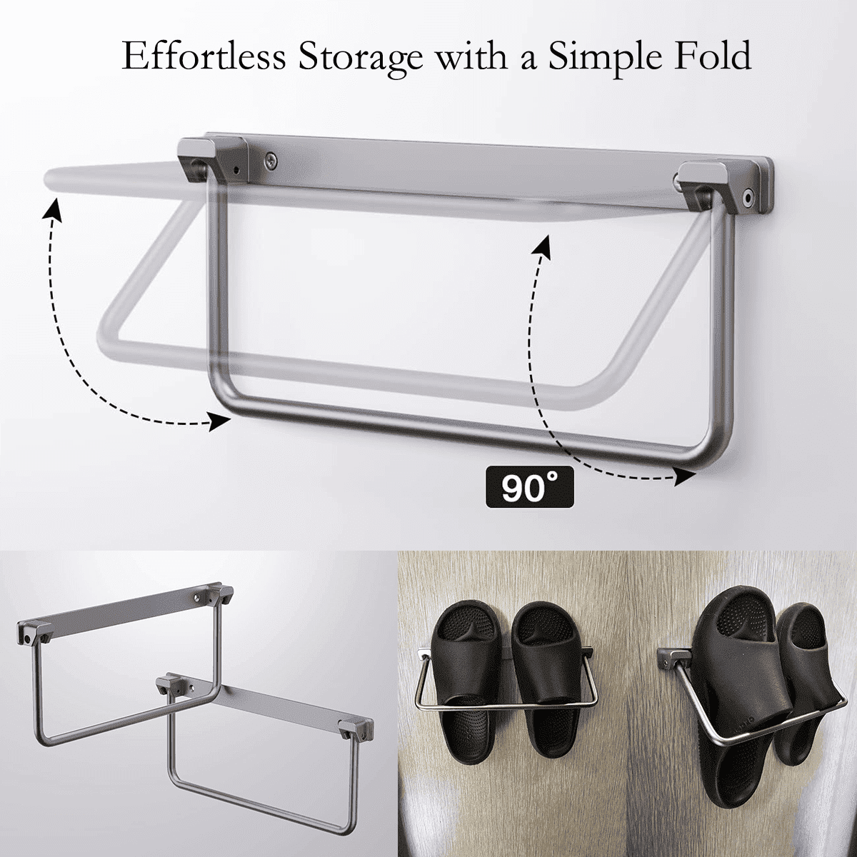 Mukola 4 Pack Wall Mounted Shoes Rack, Foldable RV Shoe Rack-Aluminum ...