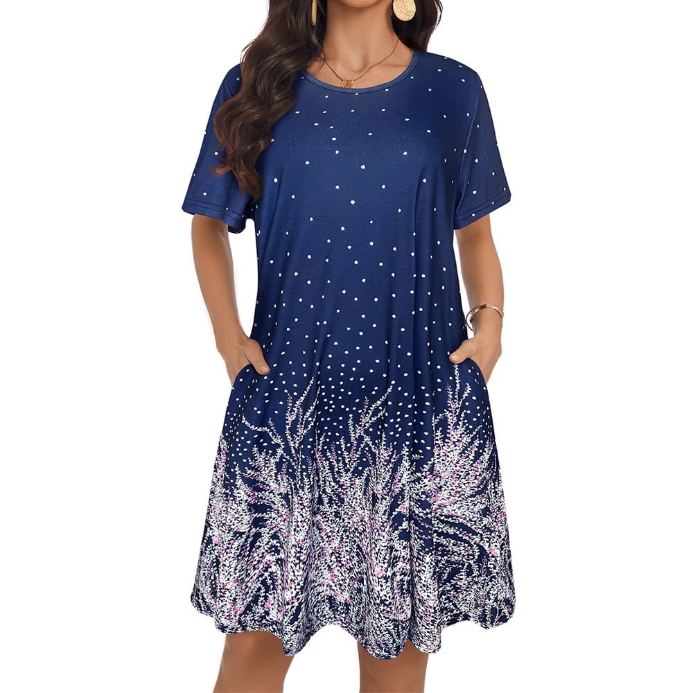 Mukola Women's Summer Casual T-shirt Dresses Short Sleeve Boho Beach ... Mukola Women's Summer Casual T-shirt Dresses Short Sleeve Boho Beach ...