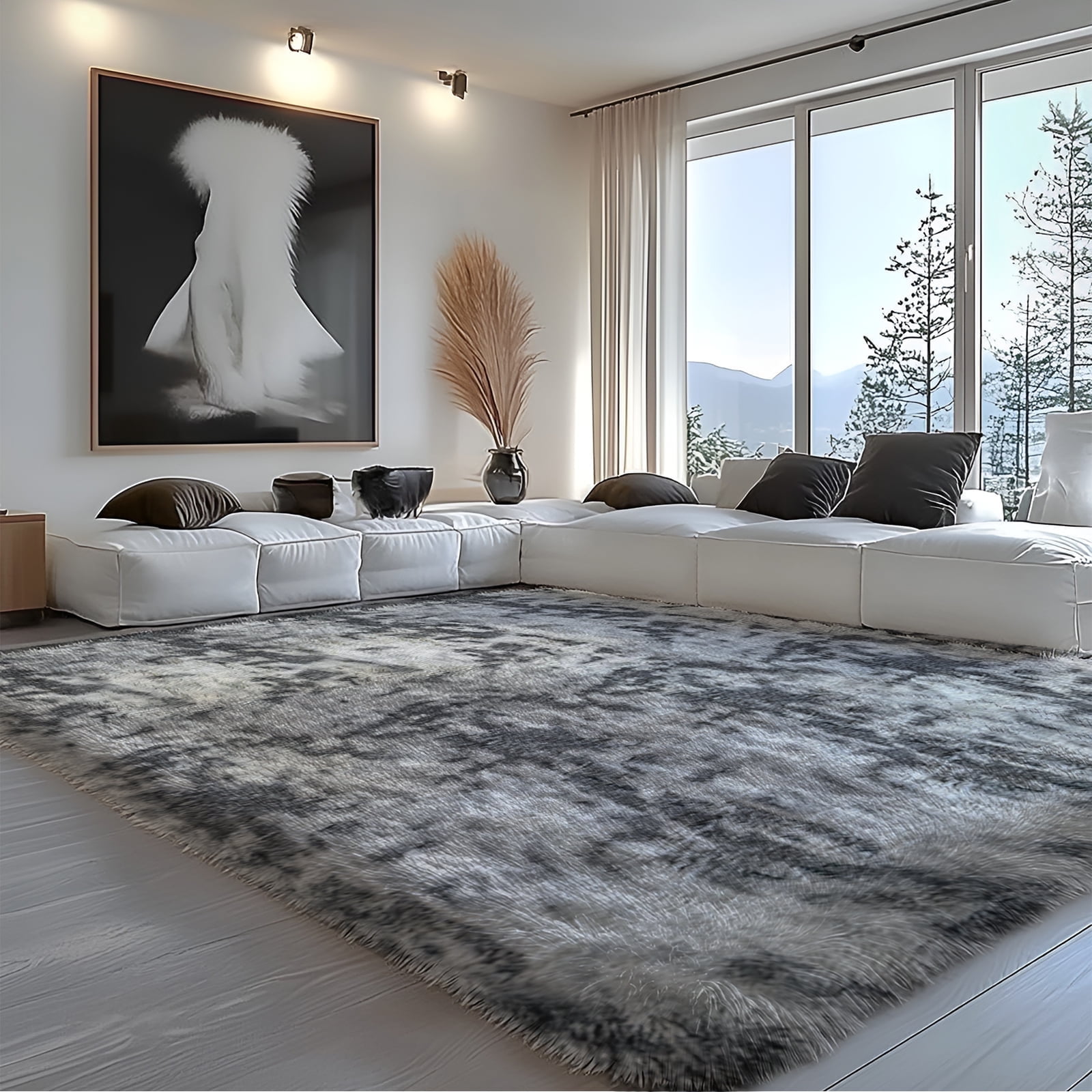 Pentantan 8’ x 10’ Shag Area Rugs, Soft Fluffy Indoor Carpet for Living ...