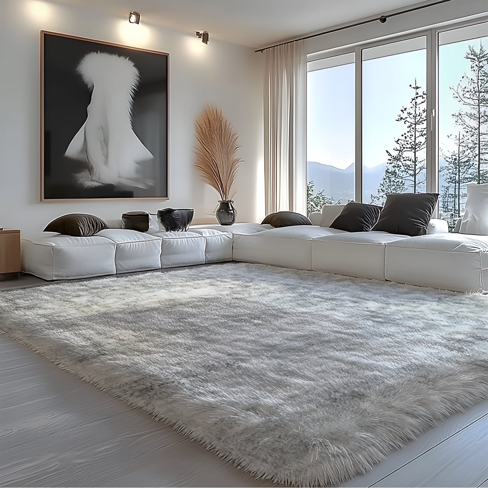 Pentantan 8’ x 10’ Shag Area Rugs, Soft Fluffy Indoor Carpet for Living ...