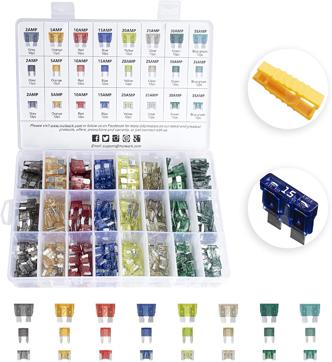 MulWark 272pc Blade Car Fuses Automotive Assortment Kit - Standard ...