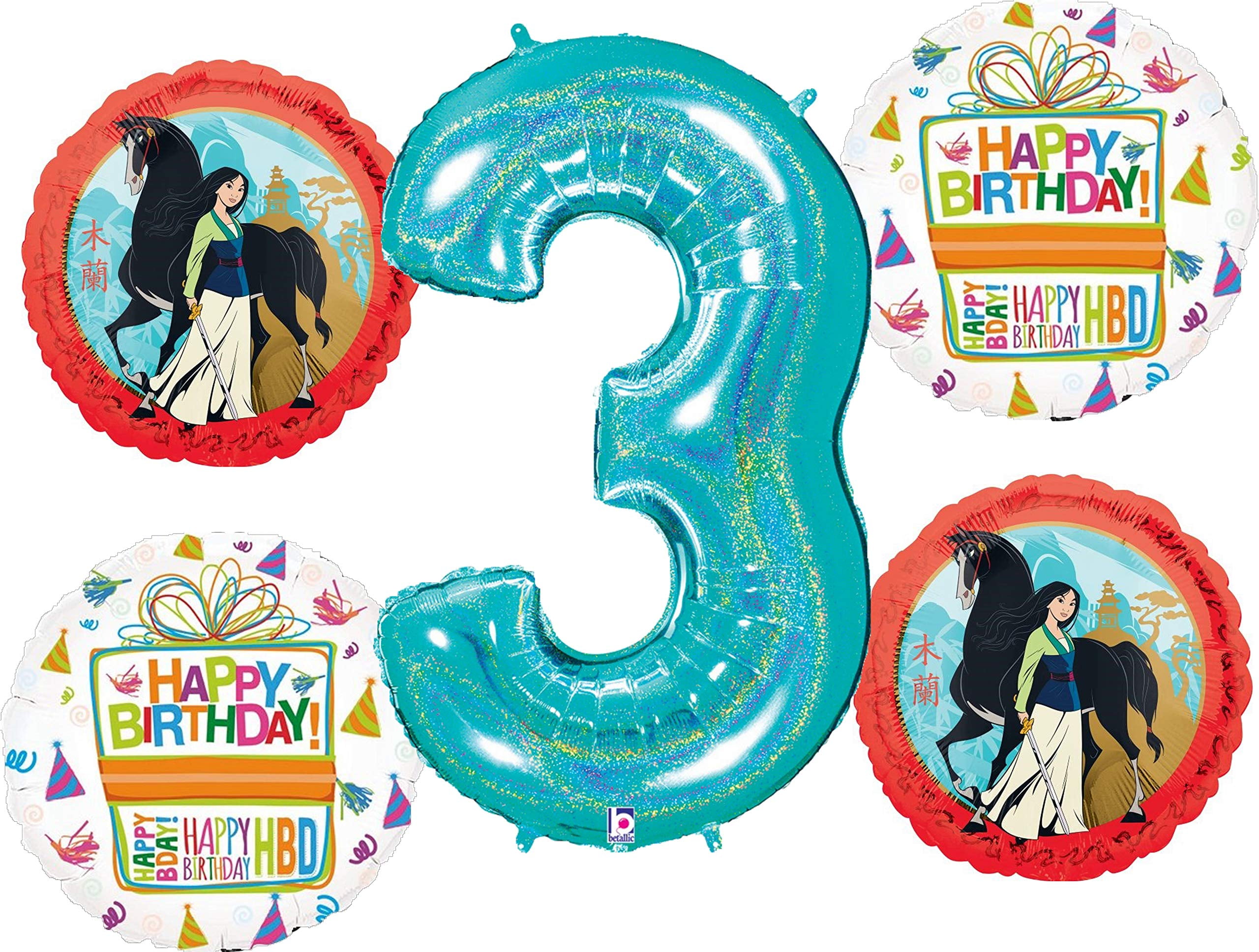 Mulan 3rd Birthday Balloon Bouquet Party Supplies Decoration - Walmart.com