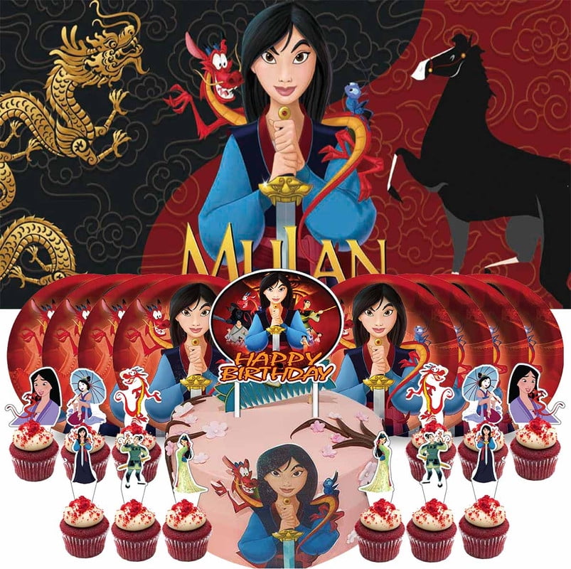 Mulan Disney Princess Birthday Party Plates Movie Decorations Supplies ...