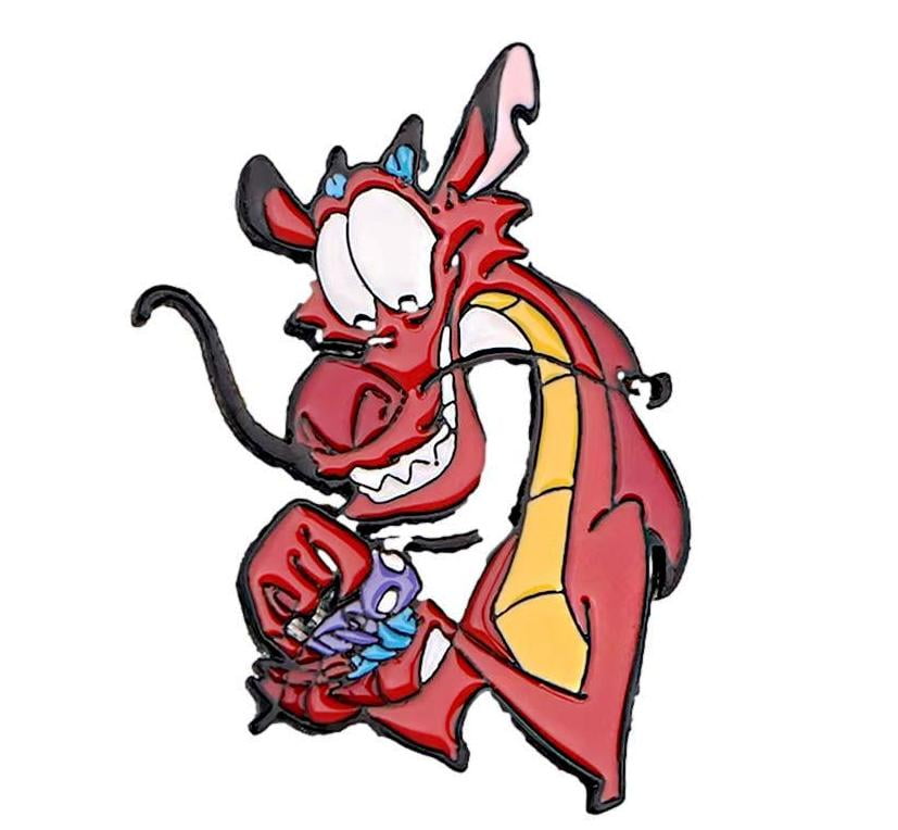 Mulan Dragon Mushu Character 1.25 Inches Tall Enamel Metal Pin ...