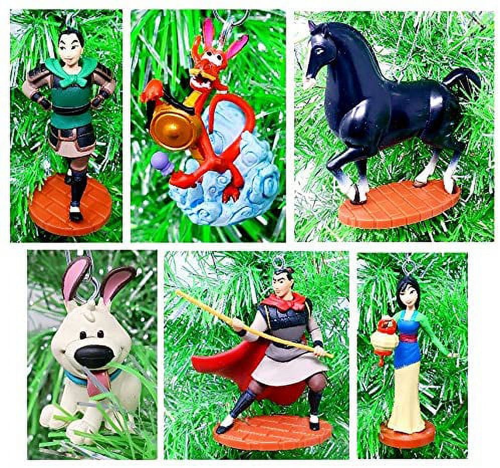 Mulan Ornament Set Featuring Princess Mulan, Mushu, Li Shang, Khan and ...