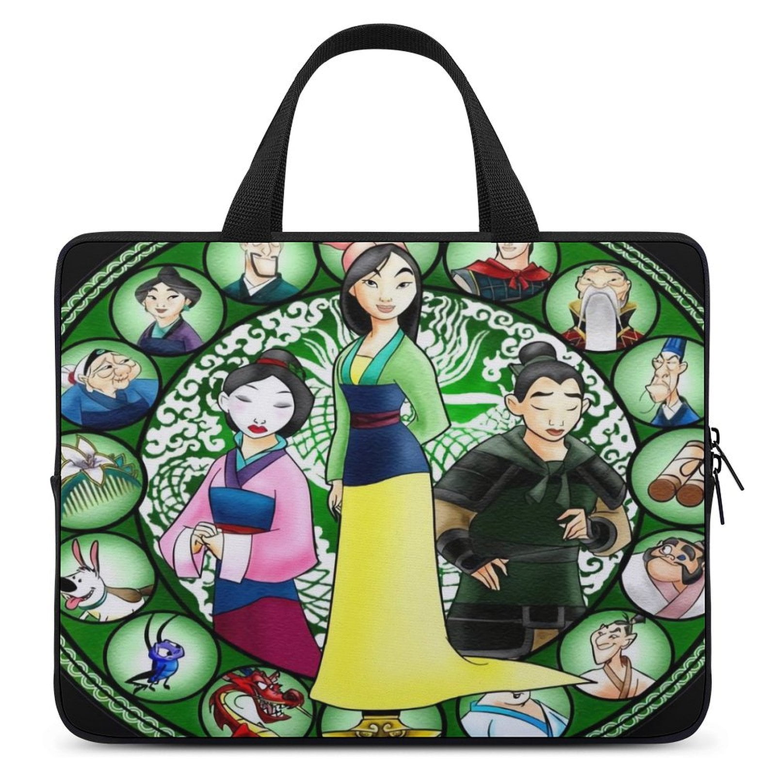 Mulan Stained Glass Lotus Graphic 13 Inch Laptop Bag,Expandable ...