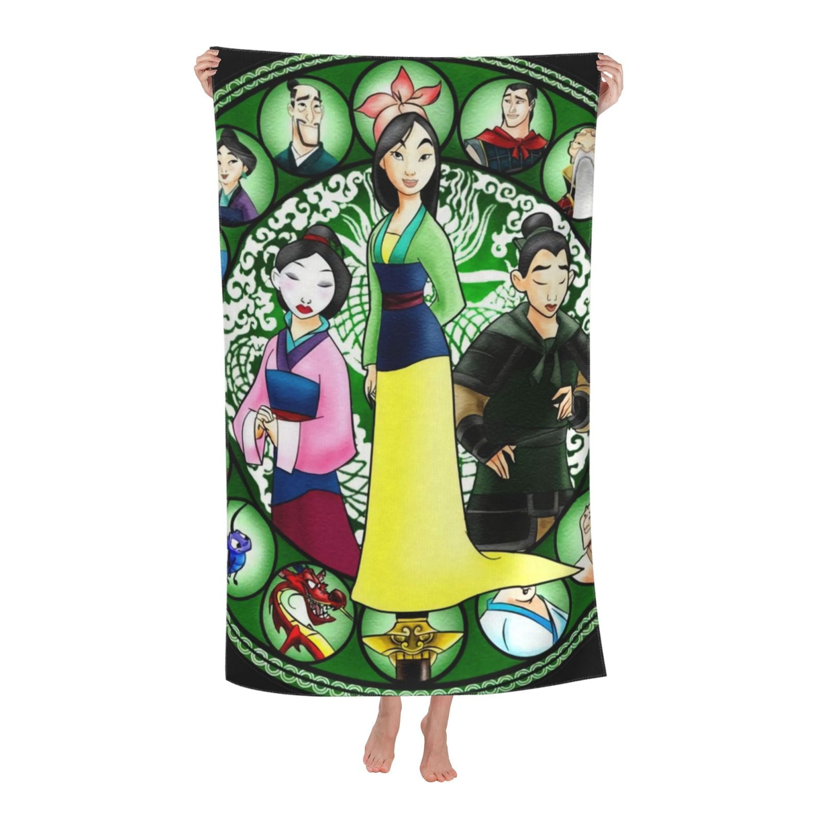 Mulan Stained Glass Lotus Graphic Bath Towels for Kids and Adults,Soft ...