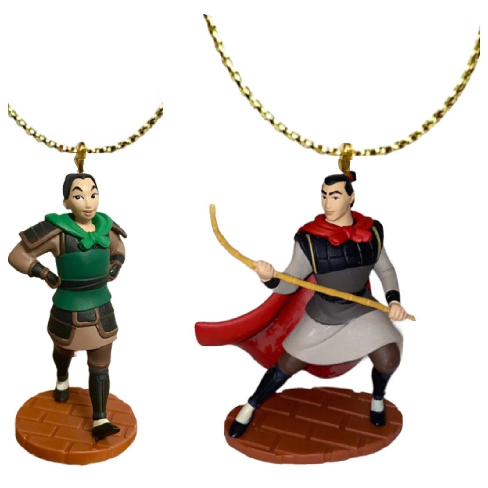 Mulan Warrior Soldier & Li Shang PVC Ornament Figure Figurine Dangler ...