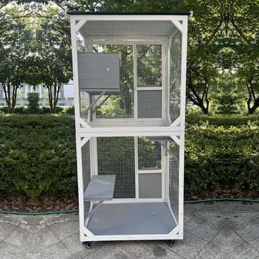 Dextrus 5-Tier Metal Cat Cage with Cube Storage,DIY Indoor Catio ...