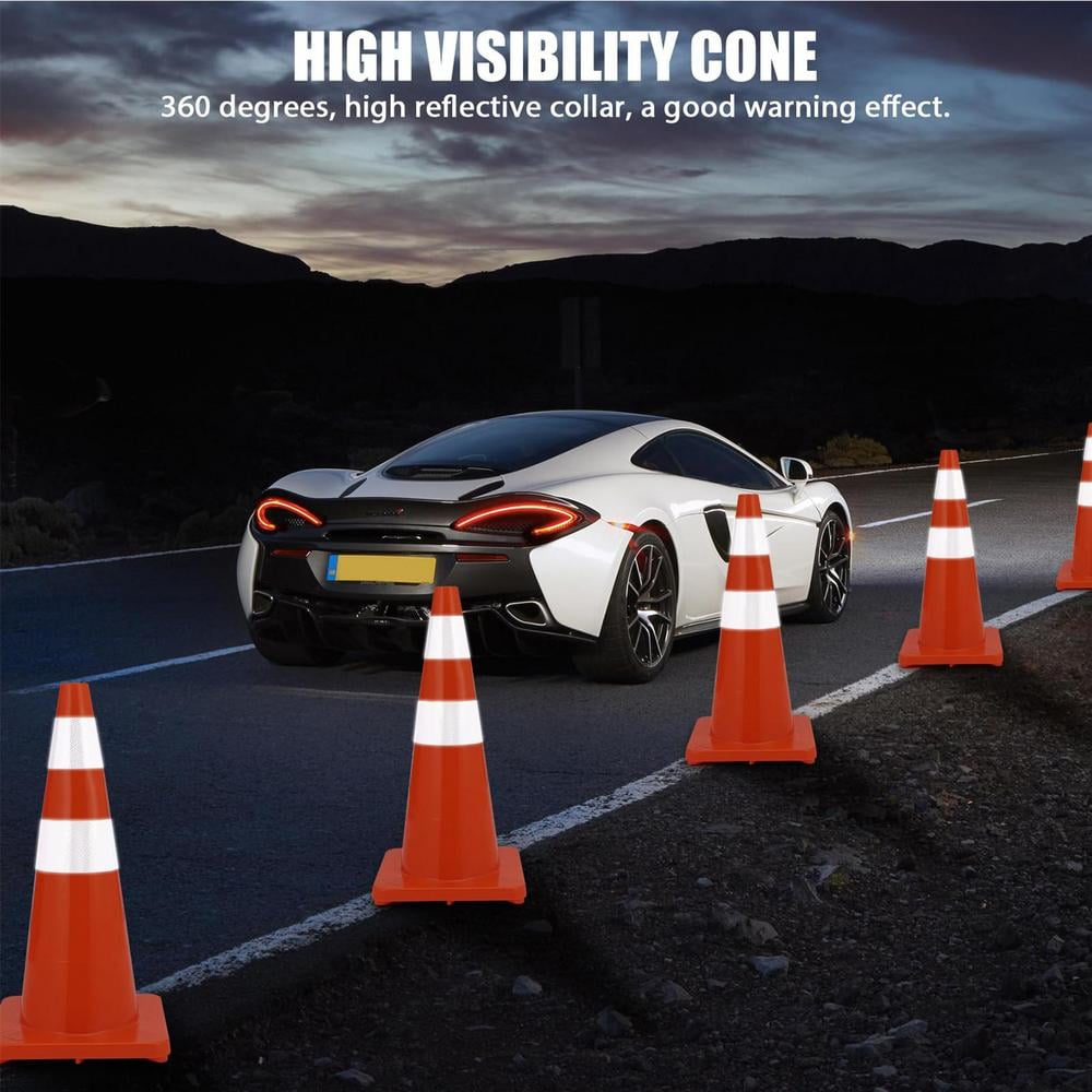 Mulaxen 10PCS 28" CollapsiblSe Traffic Cones with Nighttime LED Lights ...