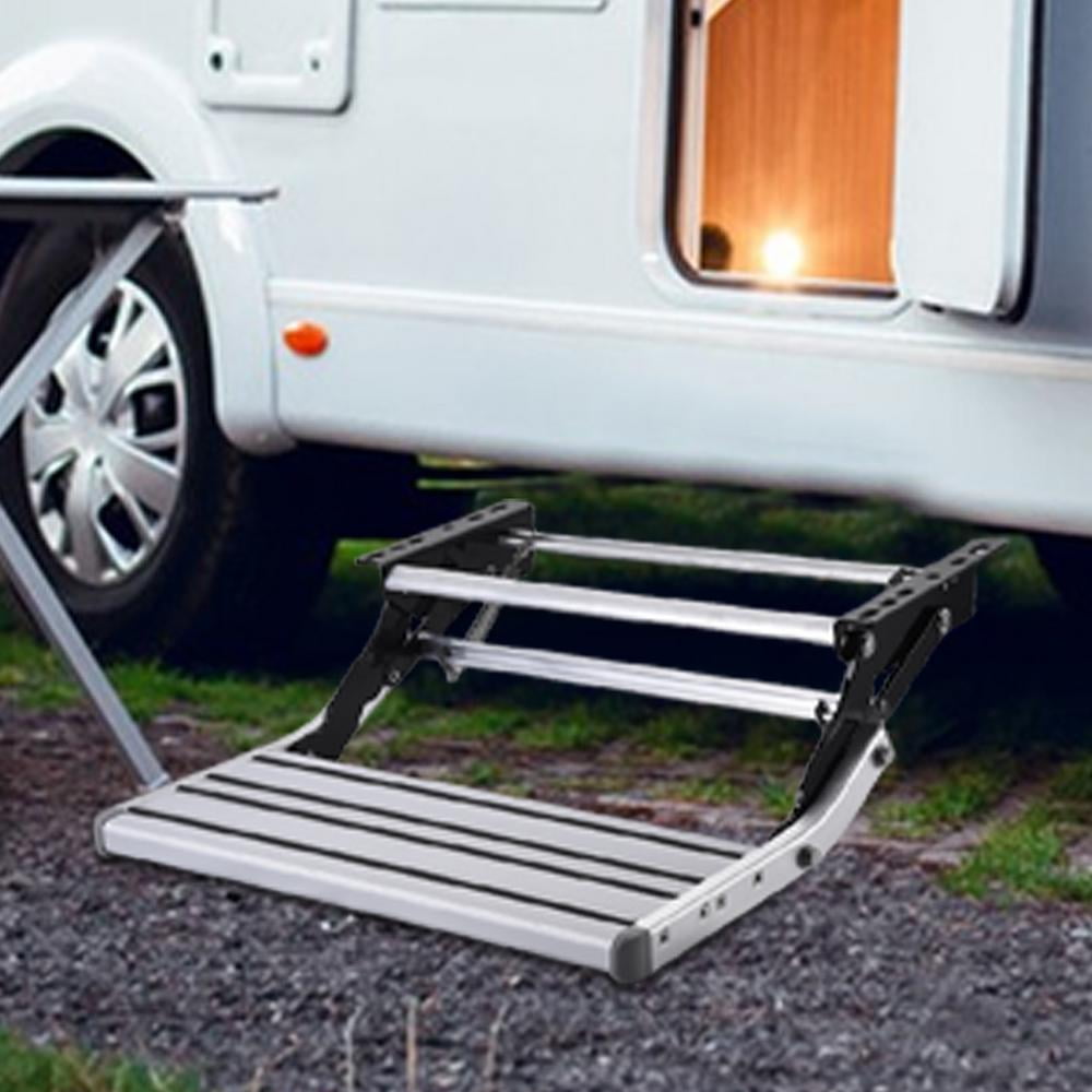 Mulaxen 19" Double Manual RV Step Assembly, 7" Rise, 330 lbs. Anti-Slip ...