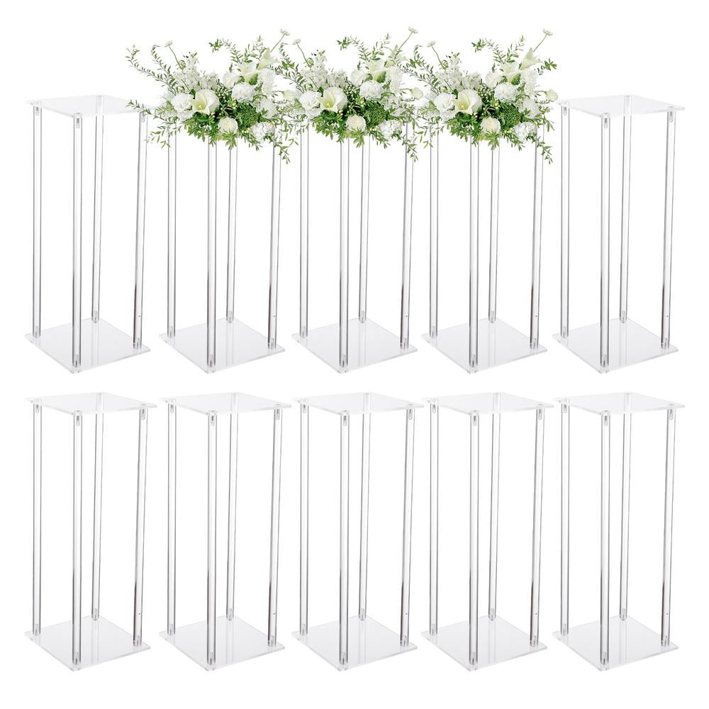 Mulaxen Acrylic Vases Wedding Centerpieces Flower Stand Geometric Clear ...