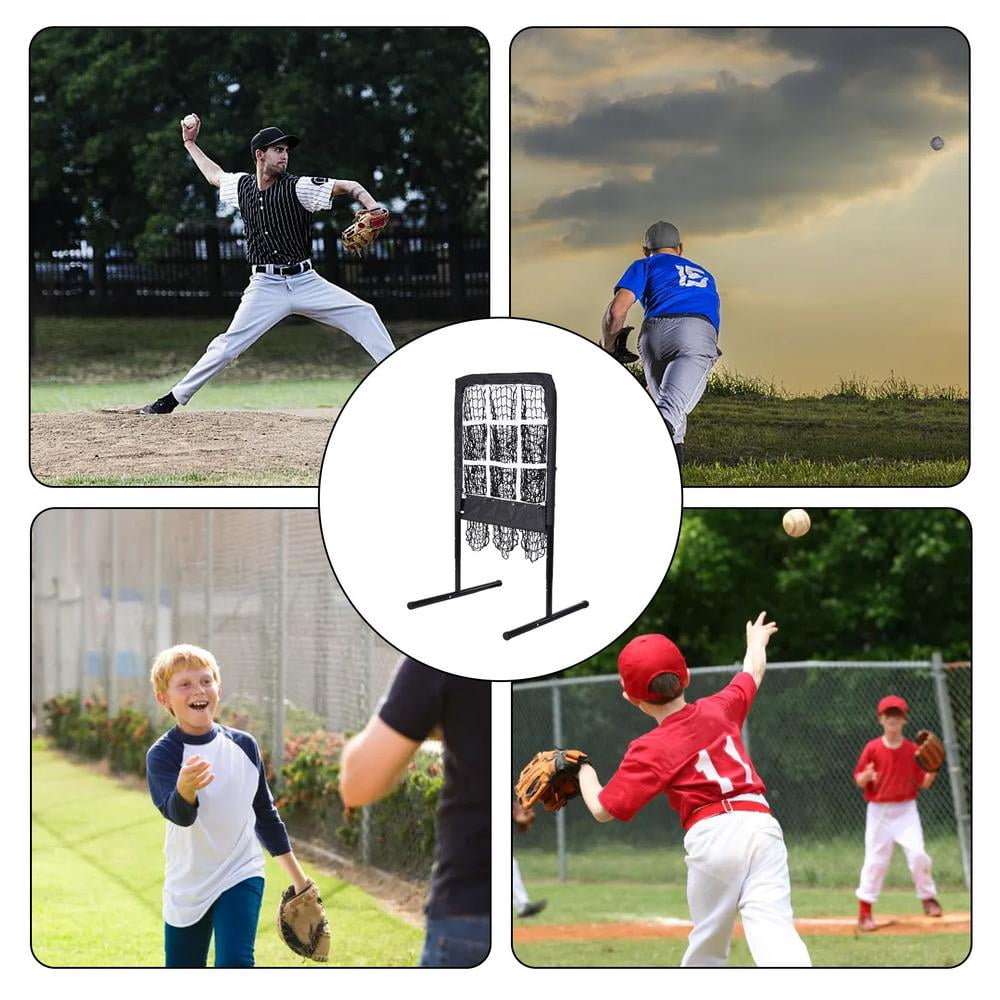 Mulaxen Adjustable Sports Baseball Pitching Target and Rebounder Net ...