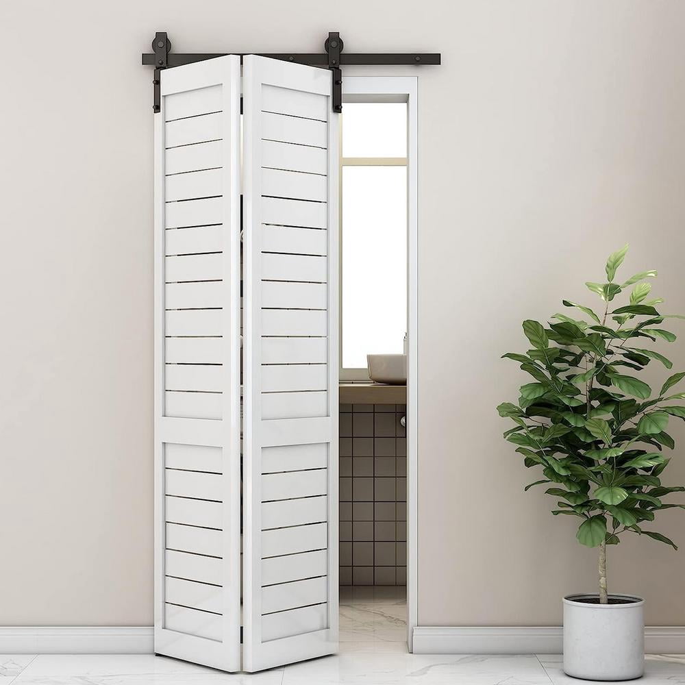 Mulaxen Barn Door Hardware Kit 36 Inches Black Bifold Sliding Door ...